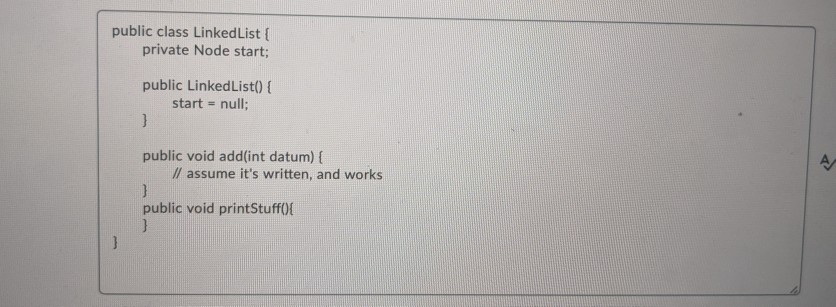 Solved Given the following code: public class Node { private | Chegg.com