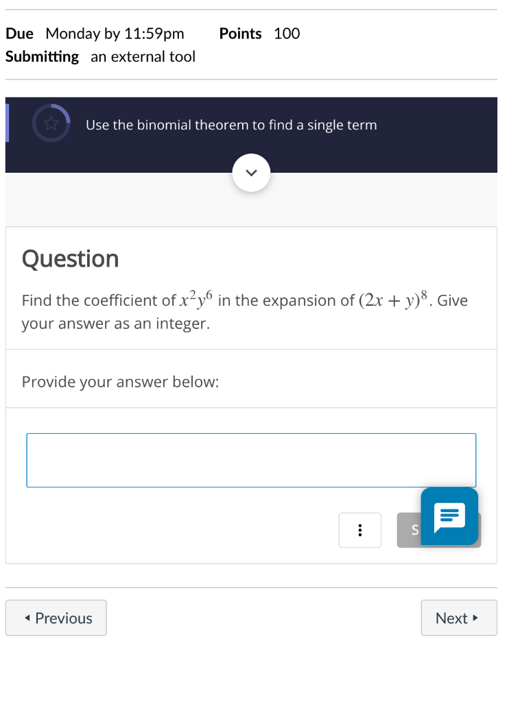 Solved Points 100 Due Monday by 11:59pm Submitting an | Chegg.com