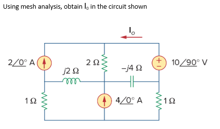 Using mesh analysis, obtain I0 in the circuit shown | Chegg.com