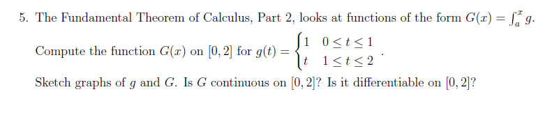 Solved 5. The Fundamental Theorem of Calculus, Part 2, looks | Chegg.com