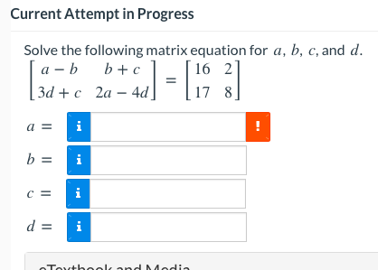 Solved Current Attempt in Progress Solve the following | Chegg.com
