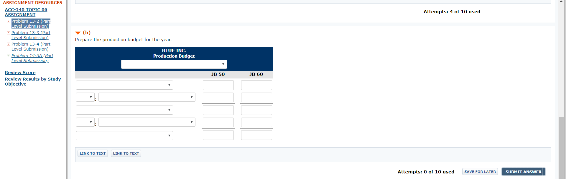 Solved Problem 13-2 (Part Level Submission) Blue Inc. is | Chegg.com
