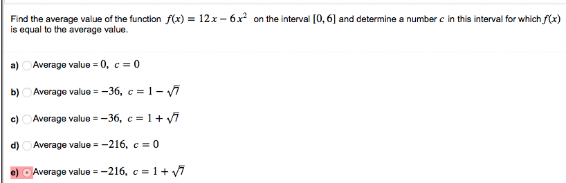 Solved Find the average value of the function f(x) = 12x is | Chegg.com