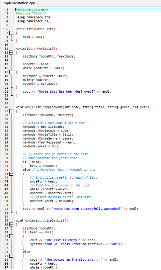 can somebody help us with our program its a movie | Chegg.com