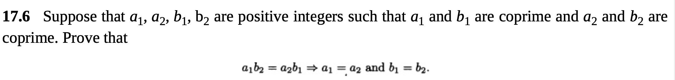 Solved 17.6 Suppose that a1, a2, b1, b2 are positive | Chegg.com