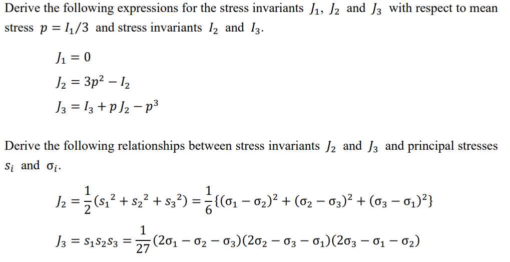 Solved Derive the following expressions for the stress | Chegg.com