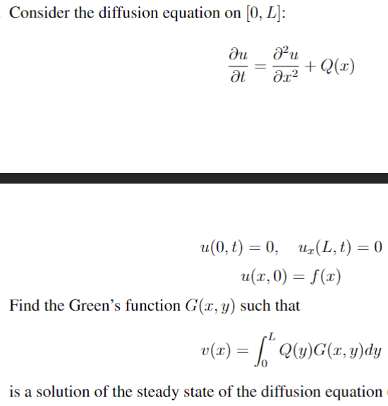 Consider the diffusion equation on [0,L] : | Chegg.com