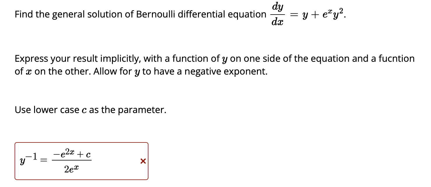 Solved Find the general solution of Bernoulli differential | Chegg.com