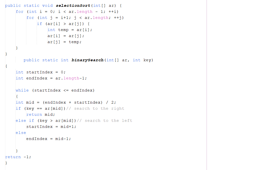 Solved 1. Replace the selectionSortWhile with while | Chegg.com