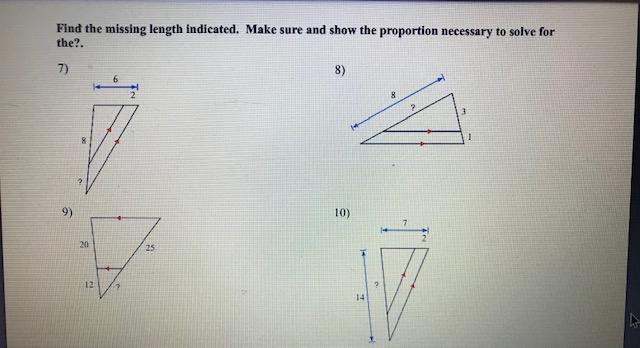 Solved Find the missing length indicated. Make sure and show | Chegg.com