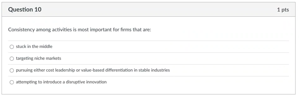 Solved Consistency among activities is most important for | Chegg.com