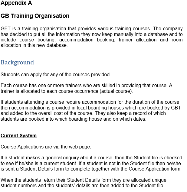 Solved Assessment Task: Using the scenario given in Appendix | Chegg.com