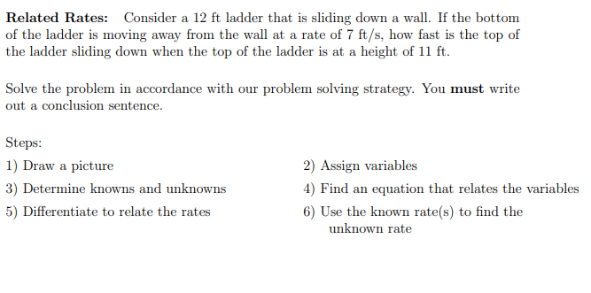 Solved Related Rates: Consider a 12 ft ladder that is | Chegg.com
