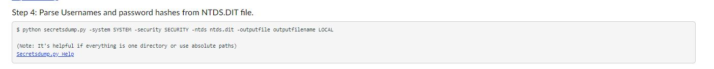 Solved I am trying to dump the hashes of my ntds file. The | Chegg.com