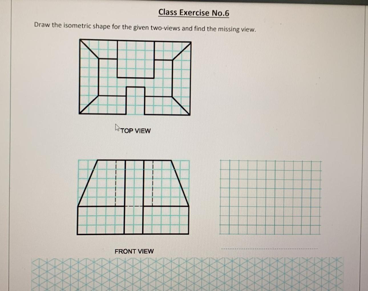 Solved Draw the isometric shape for the given two-views and | Chegg.com