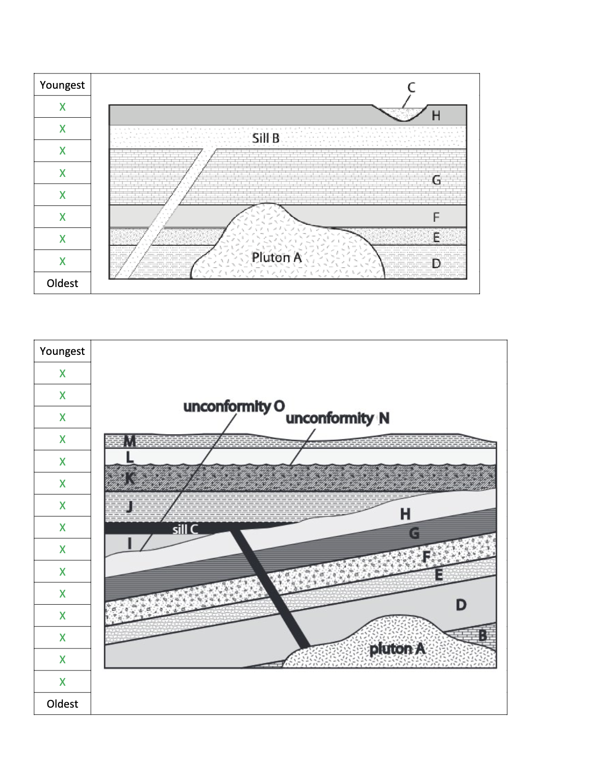 Solved STRATIGRAPHIC PRINCIPLES: These are used to help | Chegg.com