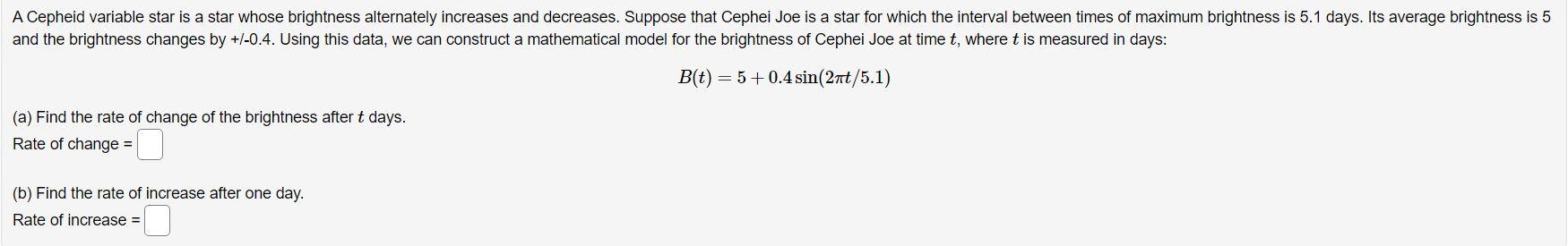Solved and the brightness changes by +/−0.4. Using this | Chegg.com