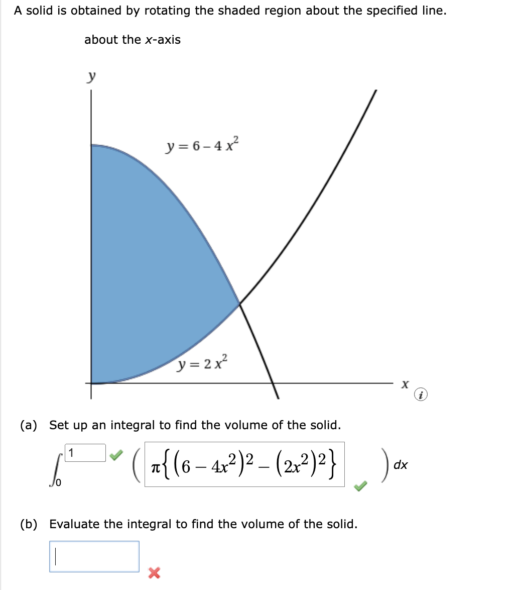 Solved A solid is obtained by rotating the shaded region | Chegg.com
