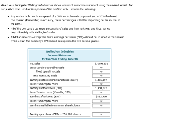 Solved Given your findings for Wellington Industries above, | Chegg.com