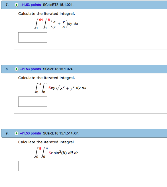 Solved 7. -11.53 points SCalcET8 15.1.021. Calculate the | Chegg.com Solved 7. -11.53 points SCalcET8 15.1.021. Calculate the | Chegg.com