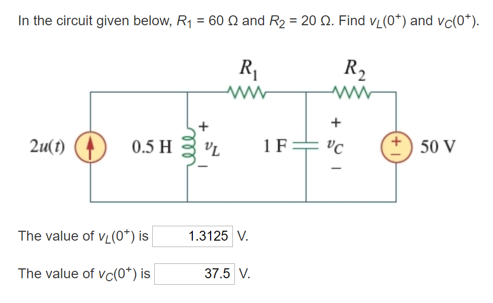Solved Please help: My value for Vc(0+) is correct, I just | Chegg.com