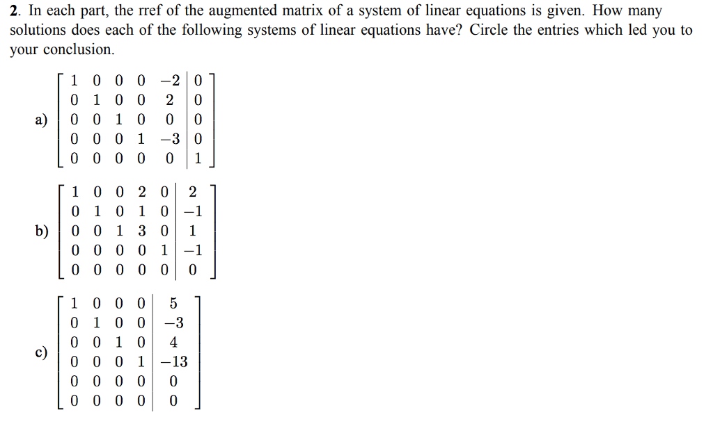Solved Need help with a Linear Algebra question. Please show | Chegg.com