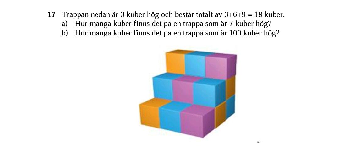 Solved 17a)The stairs below are 3 cubes high and consist of | Chegg.com