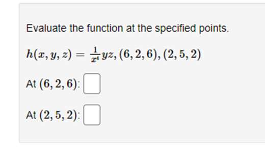 Solved Evaluate the function at the specified points. | Chegg.com