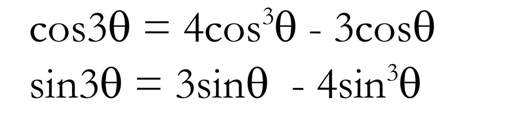 Solved cos30 = 4cos'0 - 3coso sin30 = 3sino - 4sinº0 | Chegg.com