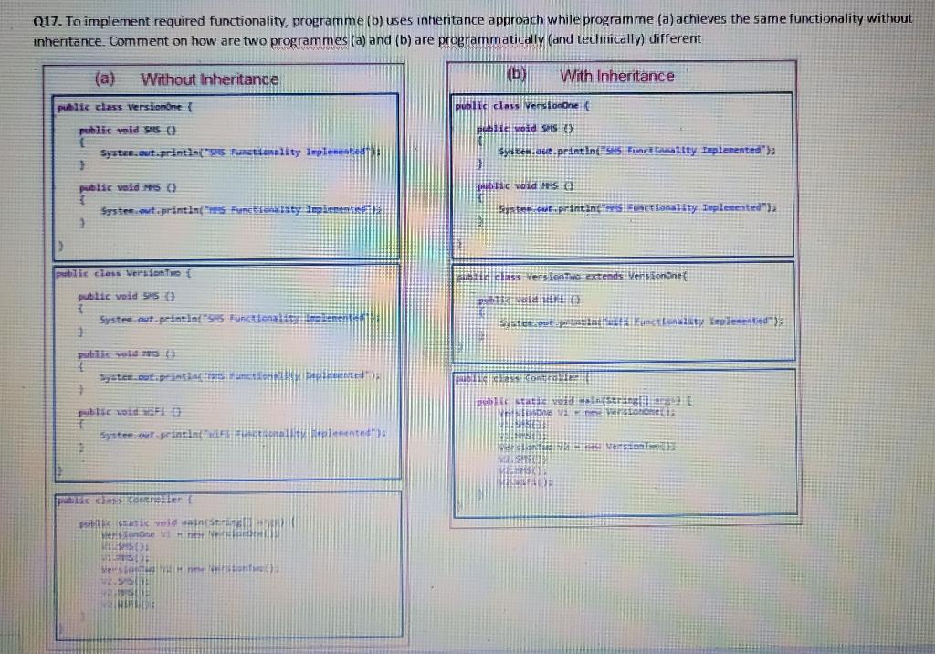 Solved Q17. To implement required functionality, programme | Chegg.com