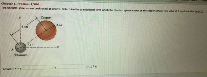 Solved Two uniform spheres are positioned as shown. | Chegg.com