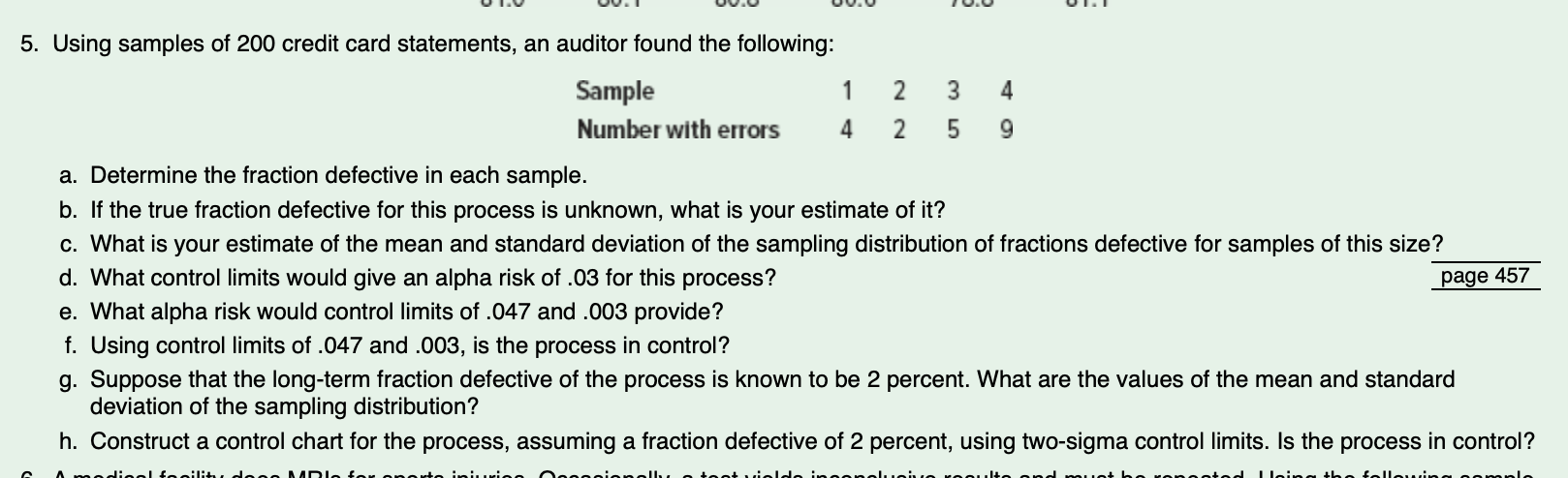 Solved a. Determine the fraction defective in each sample. | Chegg.com