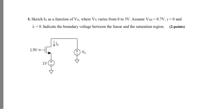 Solved 5. Sketch Ix as a function of Vx, where Vx varies | Chegg.com