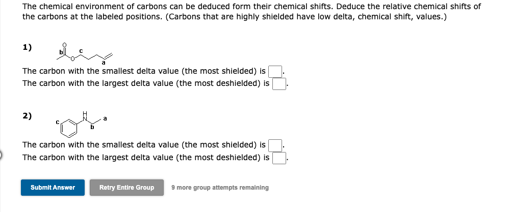 Solved The chemical environment of carbons can be deduced | Chegg.com