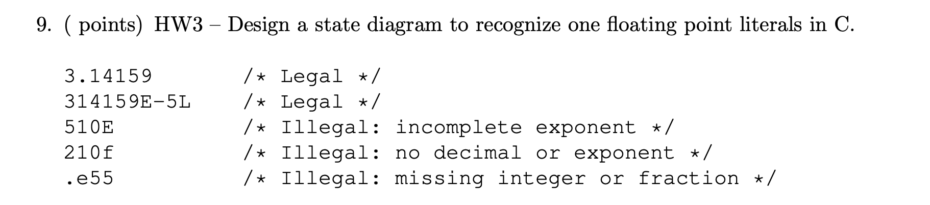 Solved 9 Points Hw3 Design A State Diagram To