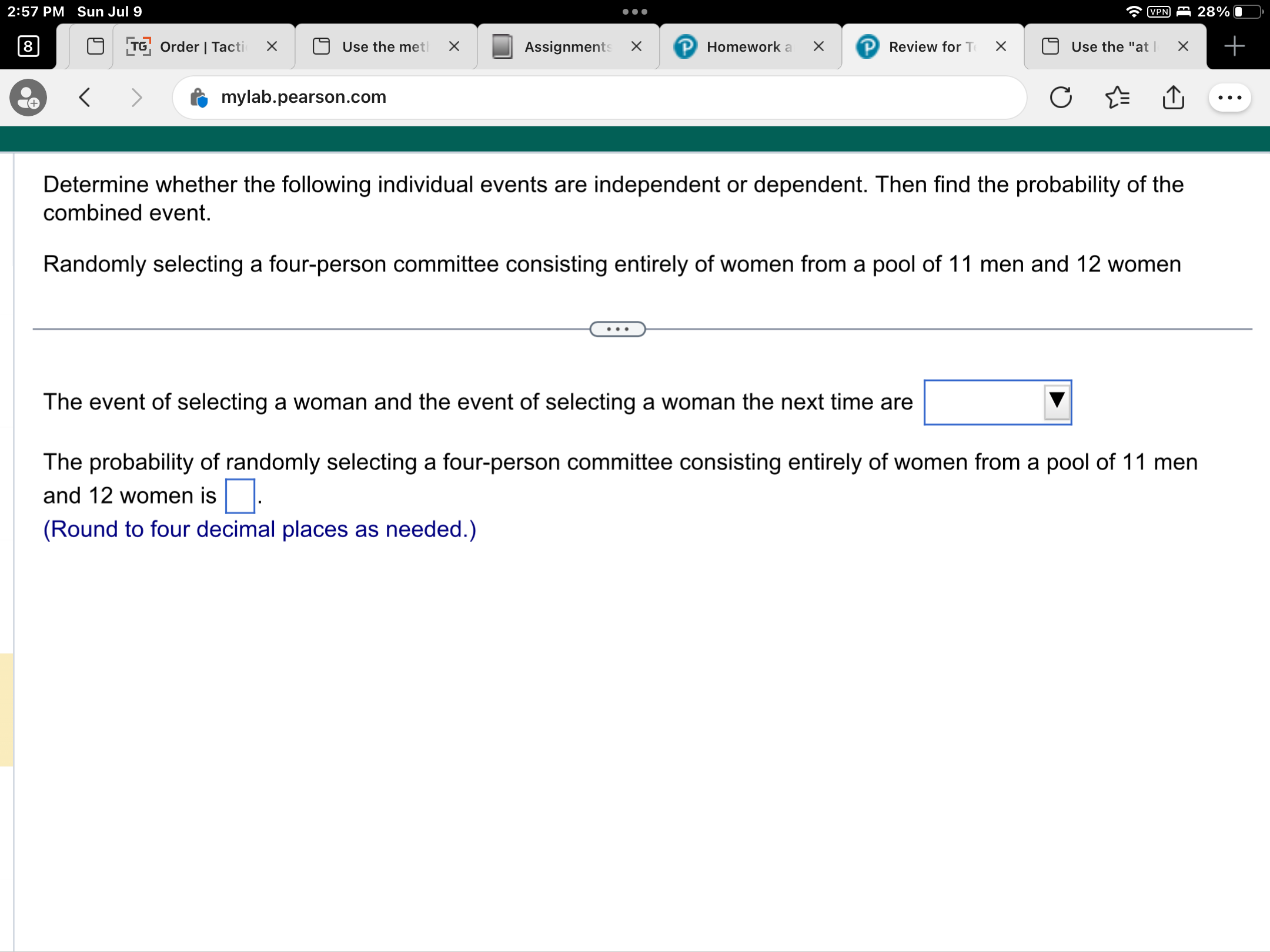 Solved Determine whether the following individual events are | Chegg.com