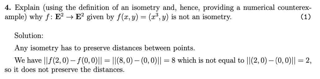 Solved Explain why the map f:E2→E2 given by | Chegg.com