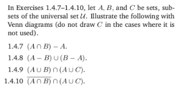 Solved Use LaTeX Code to create a pdf file with these Venn | Chegg.com