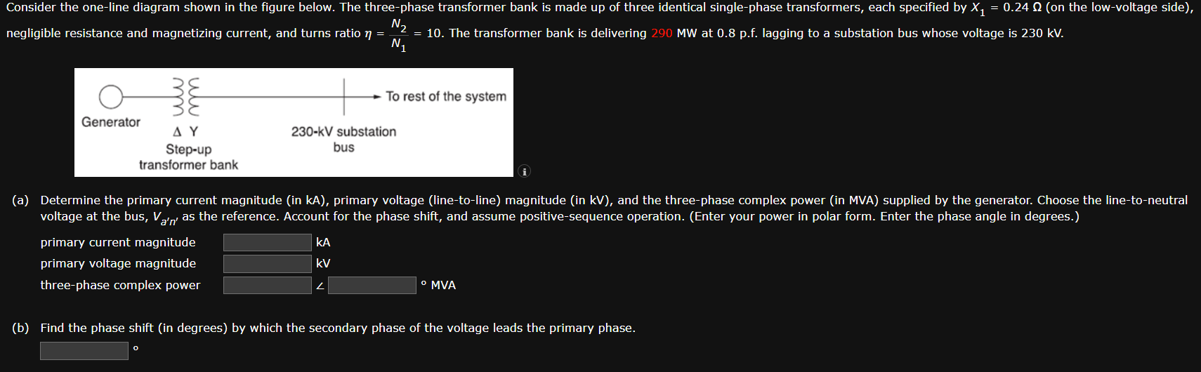 Solved primary current magnitude primary voltage magnitude | Chegg.com
