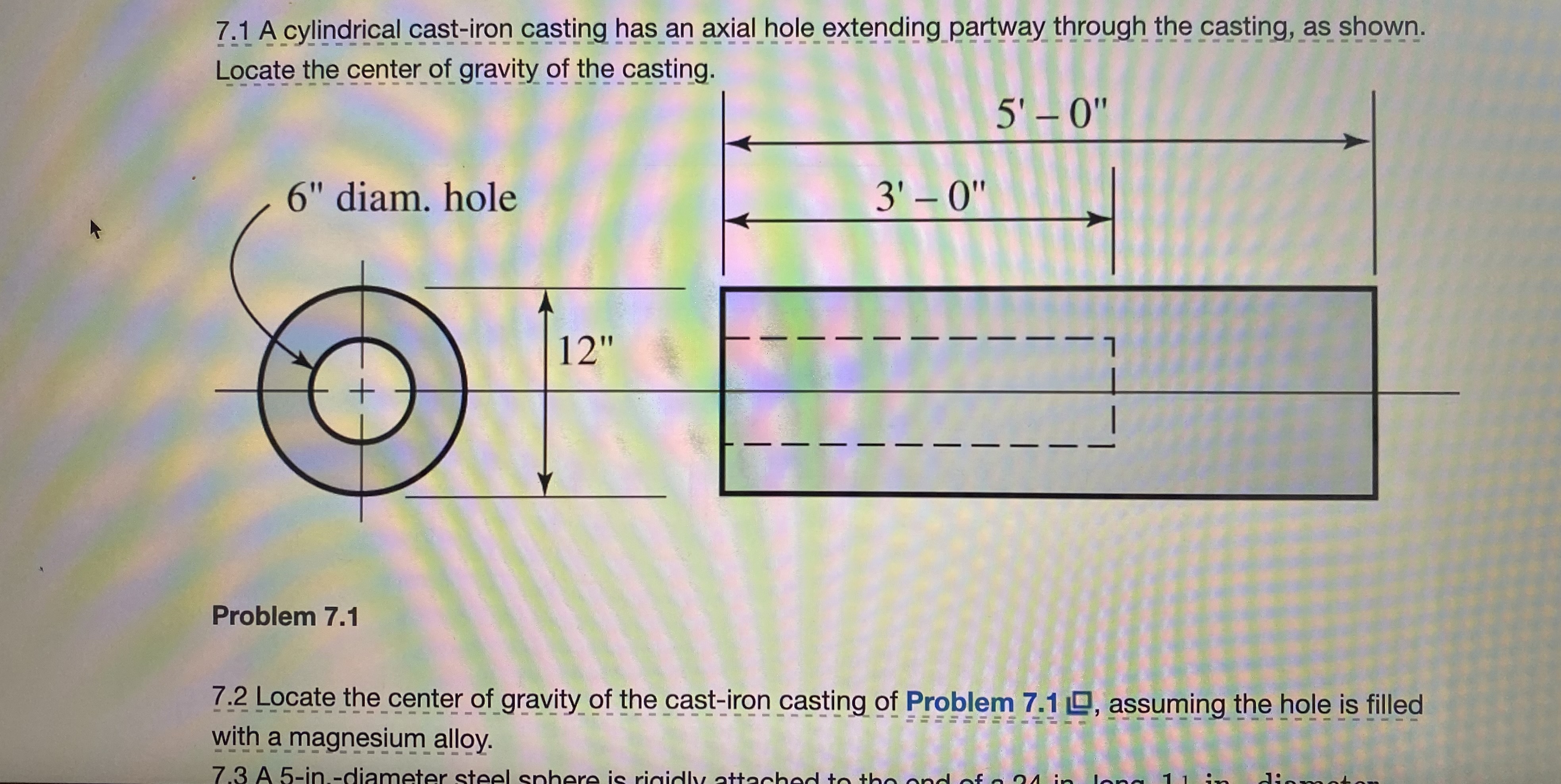 7.1 A cylindrical cast-iron casting has an axial hole | Chegg.com