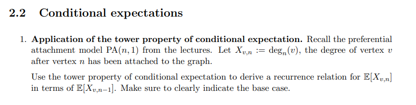 Solved 2.2 ﻿Conditional expectationsApplication of the tower | Chegg.com
