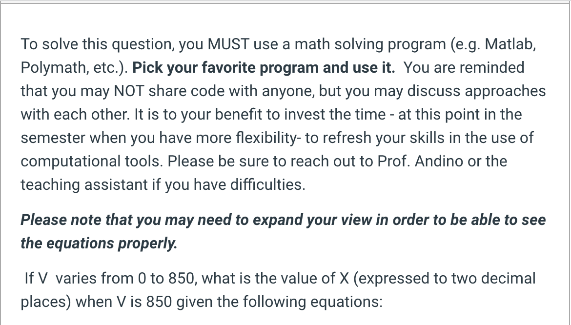 Solved To solve this question, you MUST use a math solving | Chegg.com