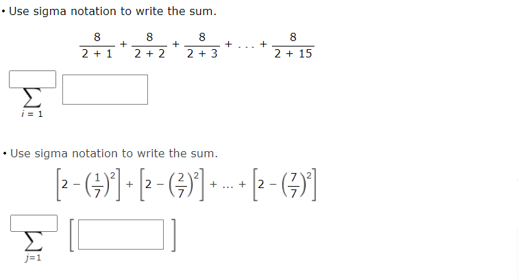Solved - Use sigma notation to write the sum. | Chegg.com
