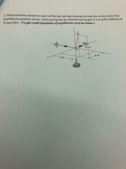 Solved 2. Determine the stretch in each of the two springs | Chegg.com