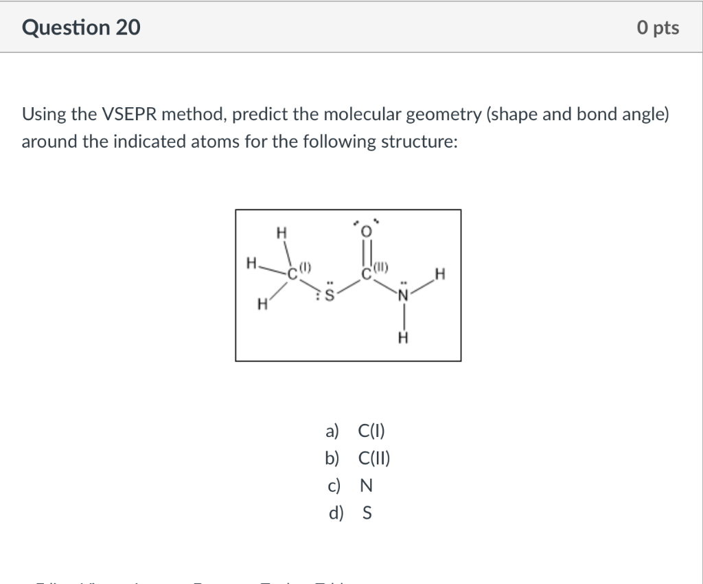 Solved Using the VSEPR method, predict the molecular | Chegg.com