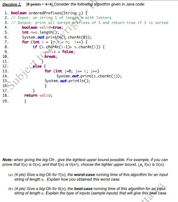 Solved Ouestion 2. [8 points =4+4∣ Consider the following | Chegg.com Solved Ouestion 2. [8 points =4+4∣ Consider the following | Chegg.com
