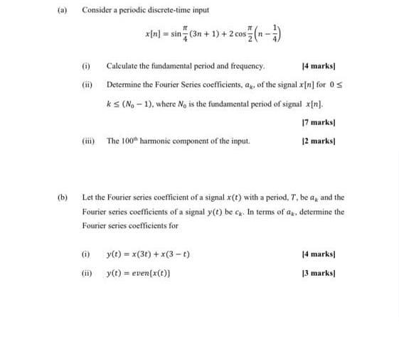 Solved Consider a periodic discrete-time input x[n] = sin(3n | Chegg.com