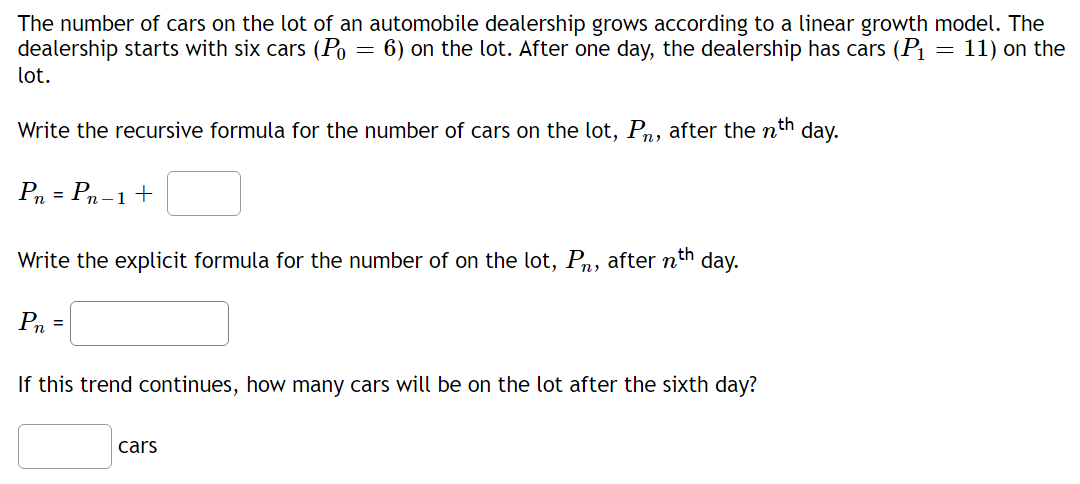 Solved The number of cars on the lot of an automobile | Chegg.com