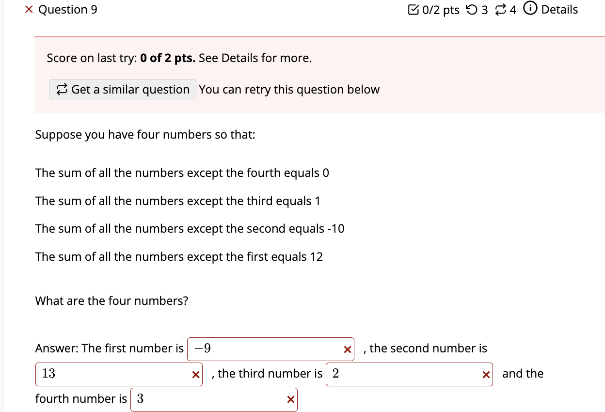 Solved Score on last try: 0 ﻿of 2 ﻿pts. ﻿See Details for | Chegg.com