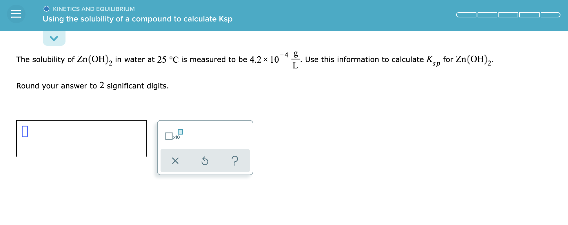 Solved = O KINETICS AND EQUILIBRIUM Using the solubility of | Chegg.com